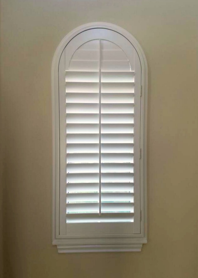 Custom shutter half circle with rod – Korner Stone Blinds & Shutters